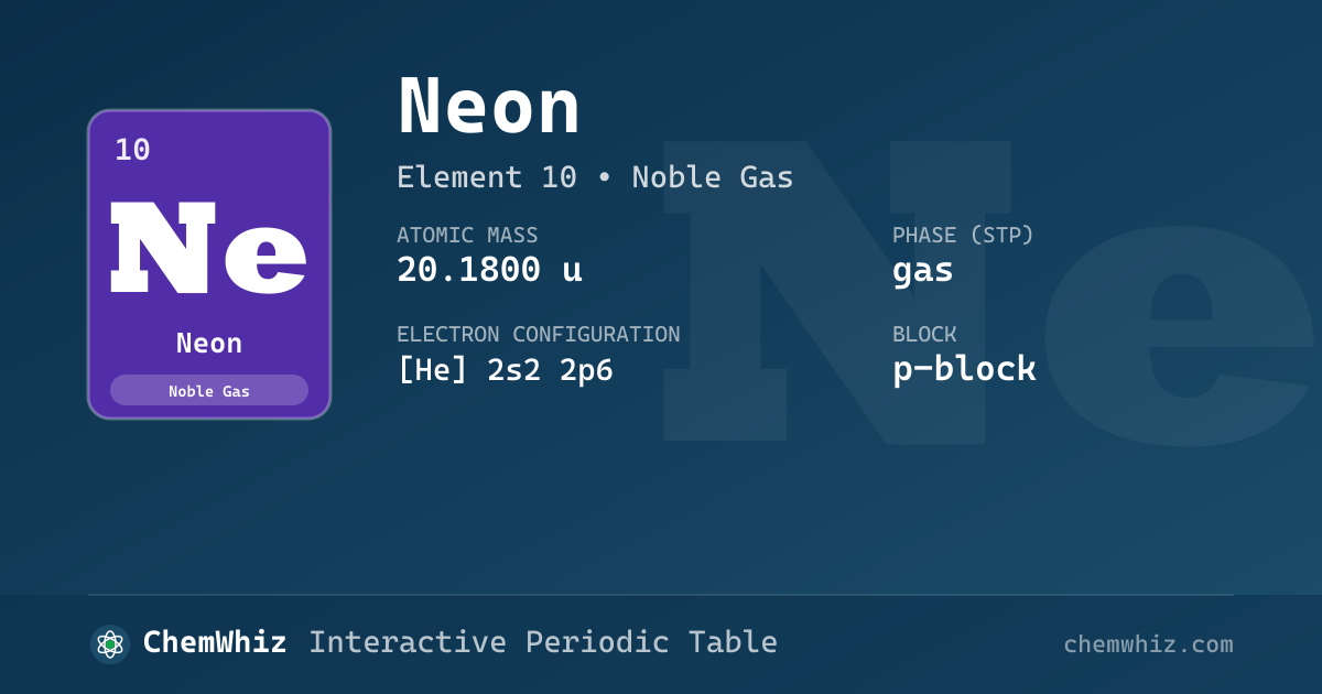 Neon | The Glowing Noble Gas | ChemWhiz